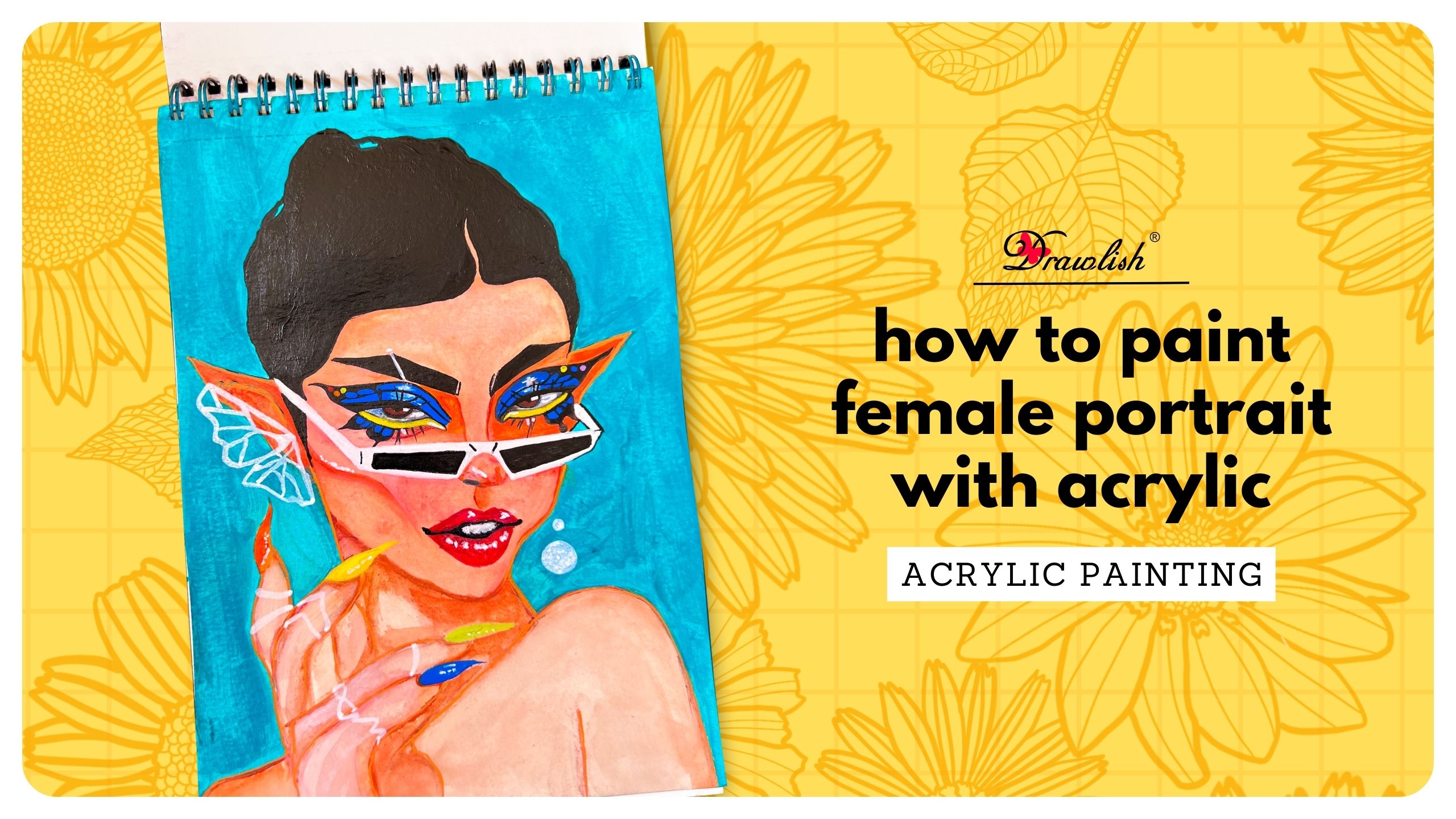 How To Paint Female Portrait With Acrylic Paint – Drawlish