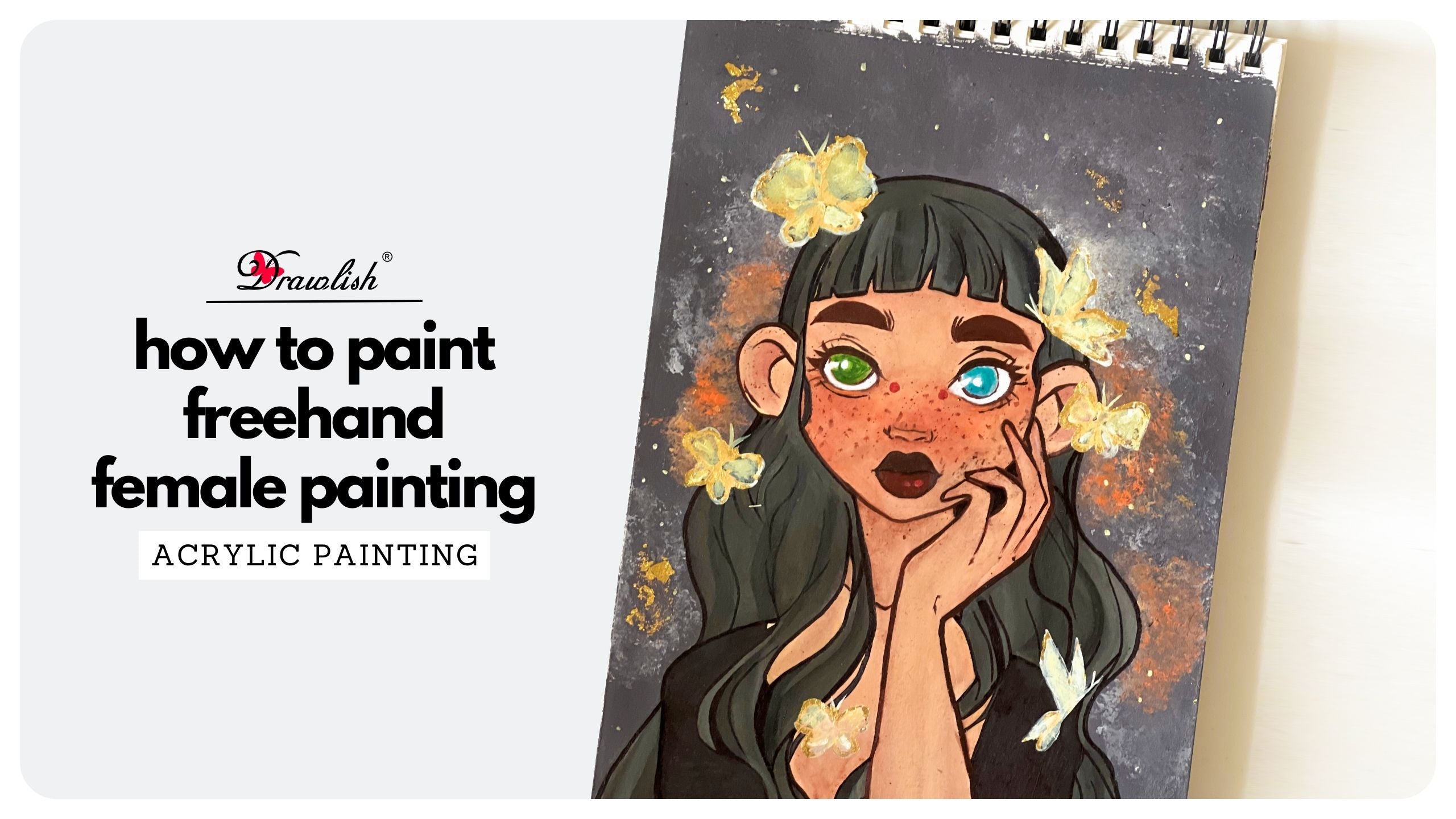 How To Paint Freehand Female Painting With Acrylic Paint – Drawlish