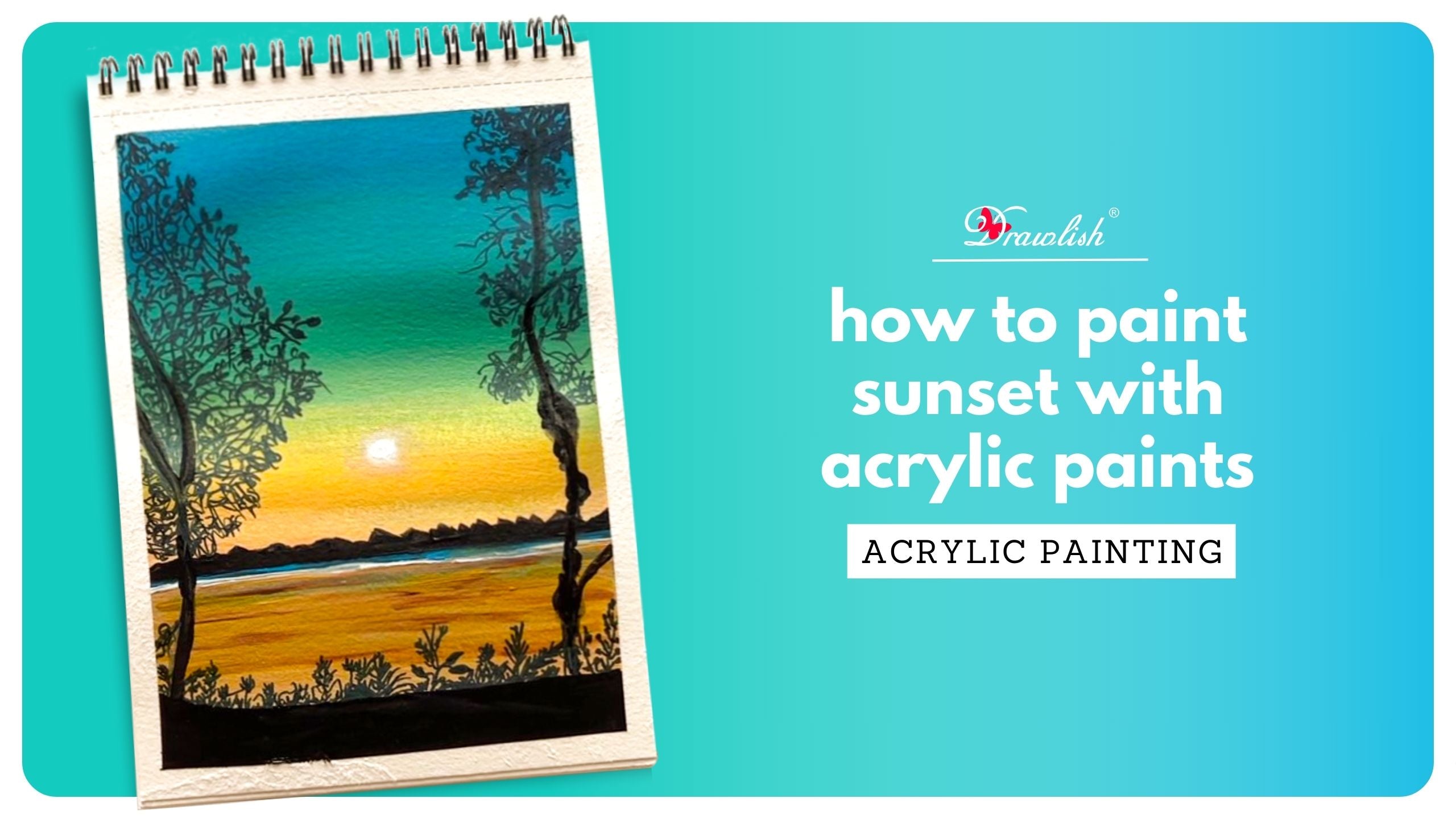 How To Paint Sunset With Acrylic Paints – Drawlish